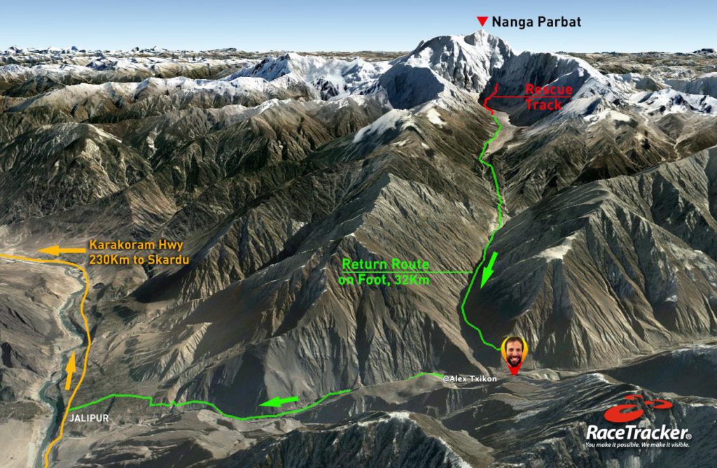 Alex Txikon, último vuelo sobre el espolón Mummery antes de volver al K2